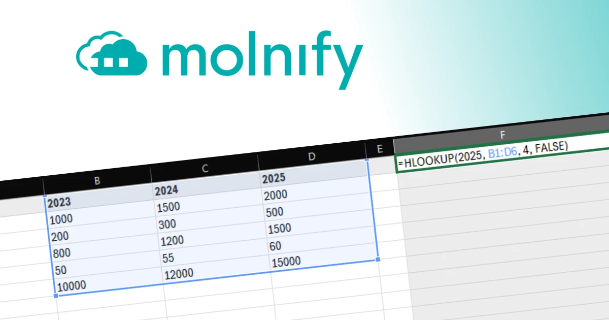 Step-by-step guide to VLOOKUP, HLOOKUP & XLOOKUP - Molnify